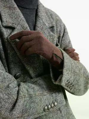 Brunello Cucinelli Cashmere Knit Gloves With Monili - Brown