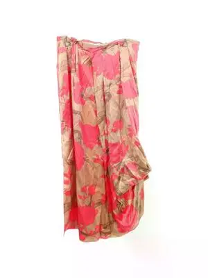 Fendi 2010s Floral-pattern Asymmetric Skirt - Pink