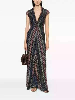 Missoni Chevron Knit V-neck Maxi Dress