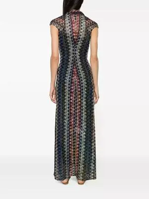 Missoni Chevron Knit V-neck Maxi Dress