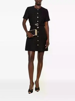 Sandro Belted Button-front Mini Dress - Black