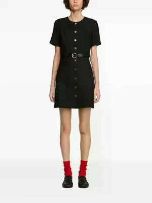 Sandro Belted Button-front Mini Dress