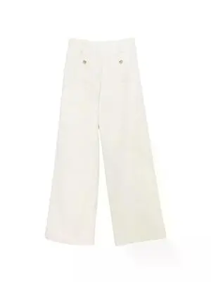Maje Button-detail Straight-leg Trousers - Neutrals