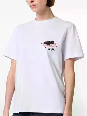 MSGM Embroidered Cat T-shirt