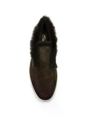 Santoni Yalta Fur-trimmed Loafers