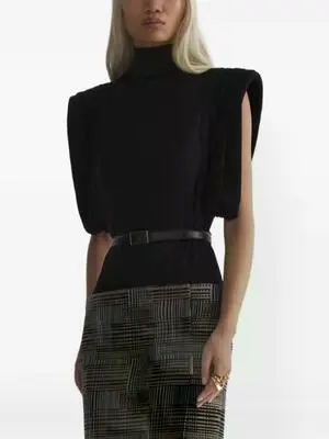 MUGLER Jersey Frame Top - Black