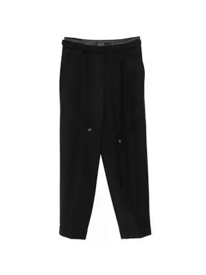 Peserico Tie-fastening Turn-up Trousers - Black