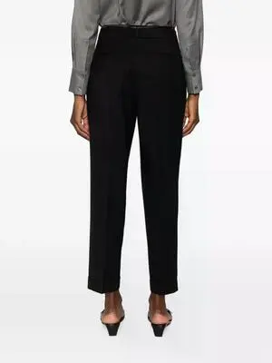 Peserico Tie-fastening Turn-up Trousers - Black