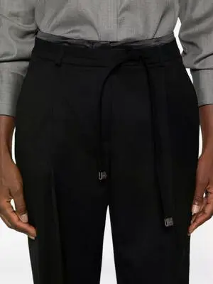 Peserico Tie-fastening Turn-up Trousers - Black