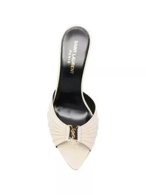 Saint Laurent Babylon Ruched Leather Sandals
