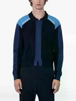 KIKO KOSTADINOV Contrast-panel Zip-front Sweater - Black