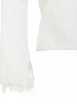 Ermanno Scervino Lace Trim Cashmere Cardigan