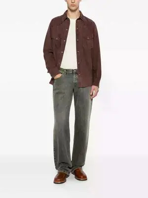 Eleventy Suede Flap-pocket Shirt