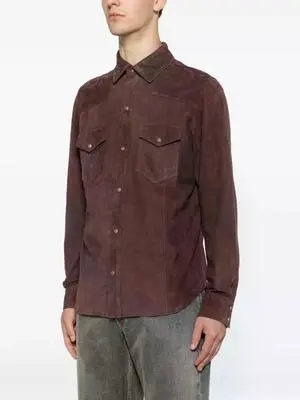 Eleventy Suede Flap-pocket Shirt