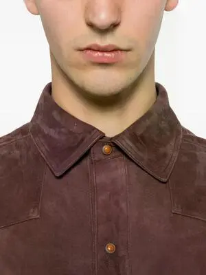 Eleventy Suede Flap-pocket Shirt