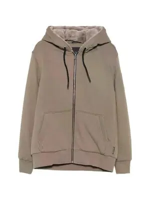Moose Knuckles Logo Patch Zip-up Hoodie - Neutrals