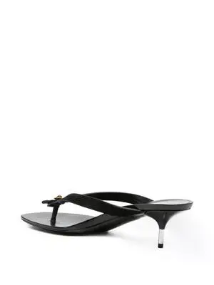 Versace Medusa Plaque Kitten-heel Sandals - Black