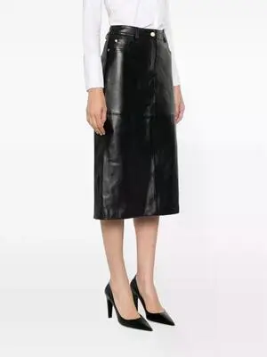 Max Mara Leather Panelled Skirt
