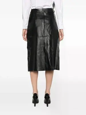 Max Mara Leather Panelled Skirt