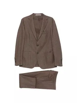 Eleventy Drawstring-waist Notched-lapels Suit - Brown