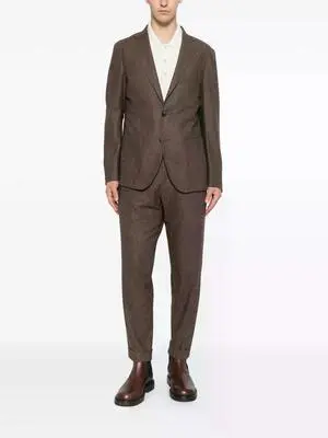 Eleventy Drawstring-waist Notched-lapels Suit