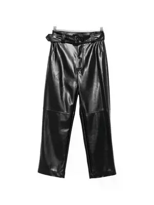 TWINSET Belted Faux-leather Trousers - Black