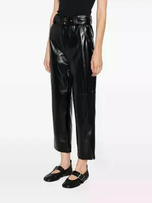 TWINSET Belted Faux-leather Trousers