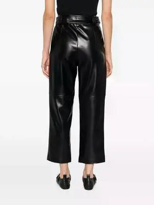 TWINSET Belted Faux-leather Trousers