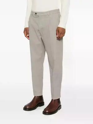 Eleventy Pleated Detail Twill Trousers - Green