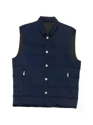 Eleventy Quilted-pattern Gilet - Blue
