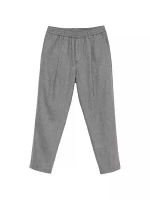 Eleventy Pleated Elasticated-waist Trousers - Grey