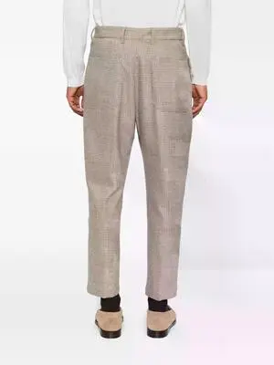 Eleventy Check-pattern Pleated Trousers