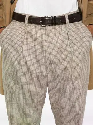 Eleventy Check-pattern Pleated Trousers