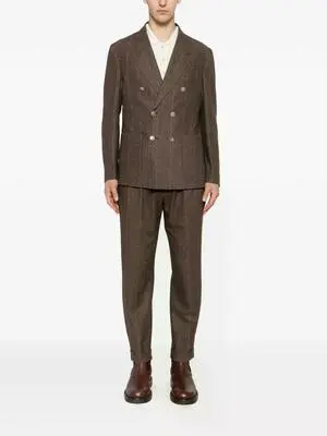 Eleventy Double-breasted Pinstripe-pattern Suit