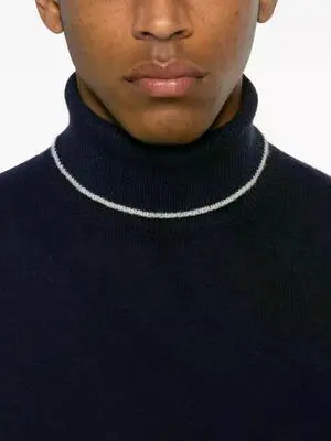 Eleventy Roll-neck Contrast-trim Sweater