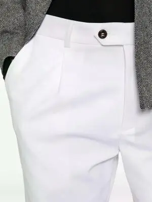 Eleventy Pleated Front Tailored Trousers - White