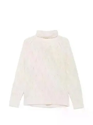 Eleventy Cable-knit Roll-neck Sweater - Neutrals