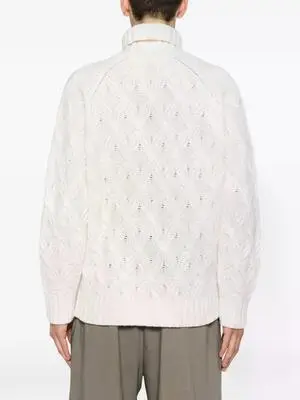 Eleventy Cable-knit Roll-neck Sweater