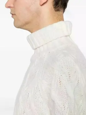 Eleventy Cable-knit Roll-neck Sweater