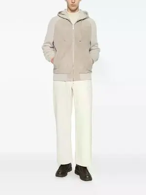 Eleventy Suede Panelled Jacket - Neutrals