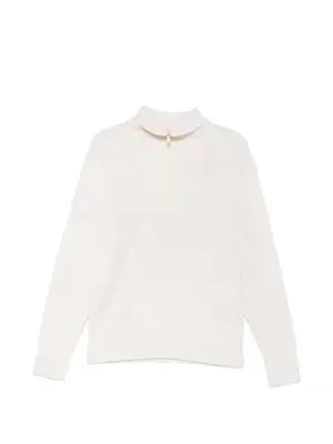 Eleventy Zip Wool Sweater - Neutrals