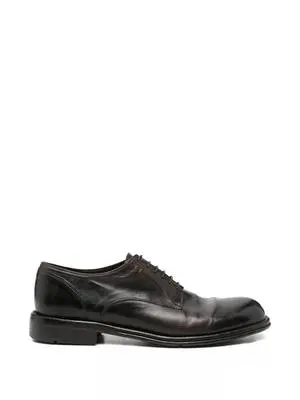 Eleventy Lace-up Leather Derby Shoes - Brown