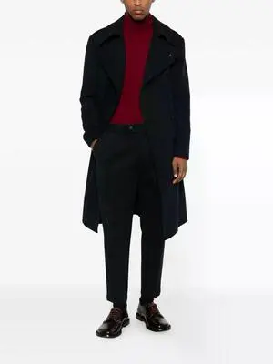 Eleventy Pleated Cotton-blend Trousers - Blue