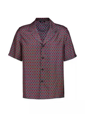 Balmain Geometric-print Silk Shirt - Red