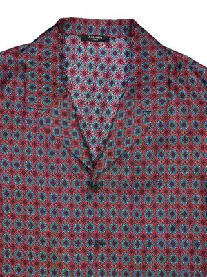 Balmain Geometric-print Silk Shirt