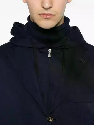 Eleventy Hooded Wool Jacket - Blue