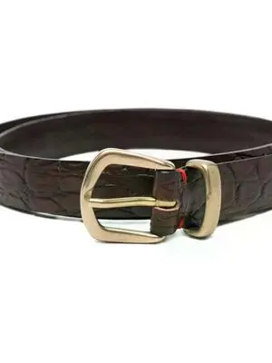 Eleventy Croc-effect Leather Belt