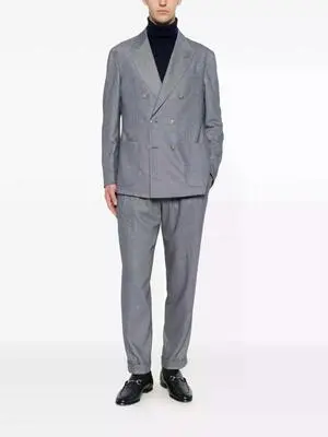 Eleventy Peak-lapel Double-breasted Suit - Blue