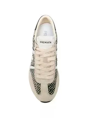 Premiata With Snakeskin-effect Panels And Platform Sole