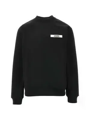 Jacquemus Gros Grain Logo-patch Sweater - Black